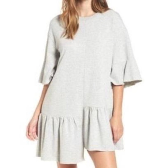 bp | Dresses | Bp Asymmetric T Shirt Dress Oversized Flounce Hem Cotton ...
